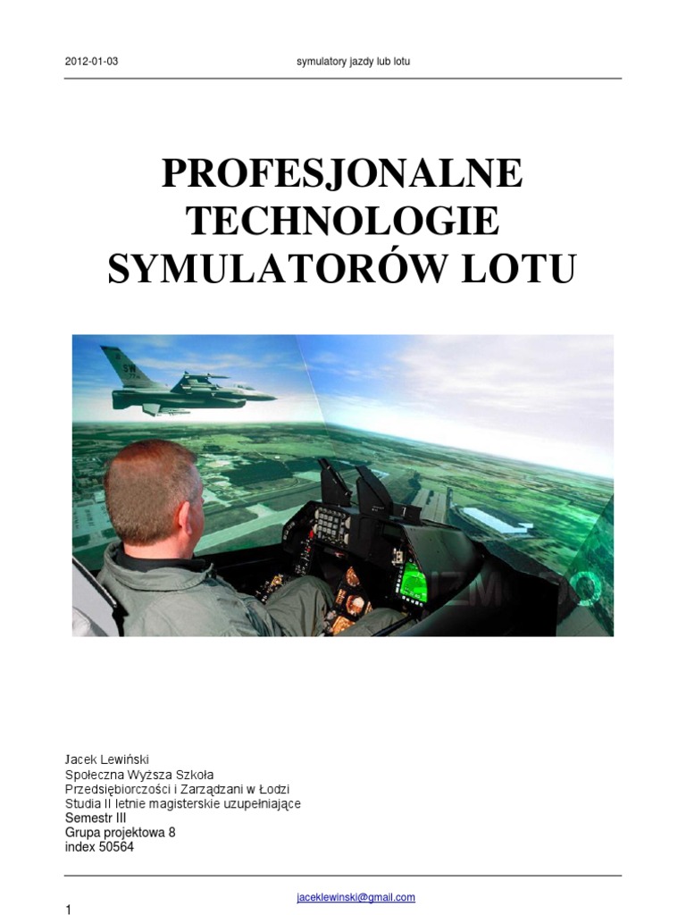 Technologie Symulatorów Lotu | PDF Technologie Symulatorów Lotu | PDF