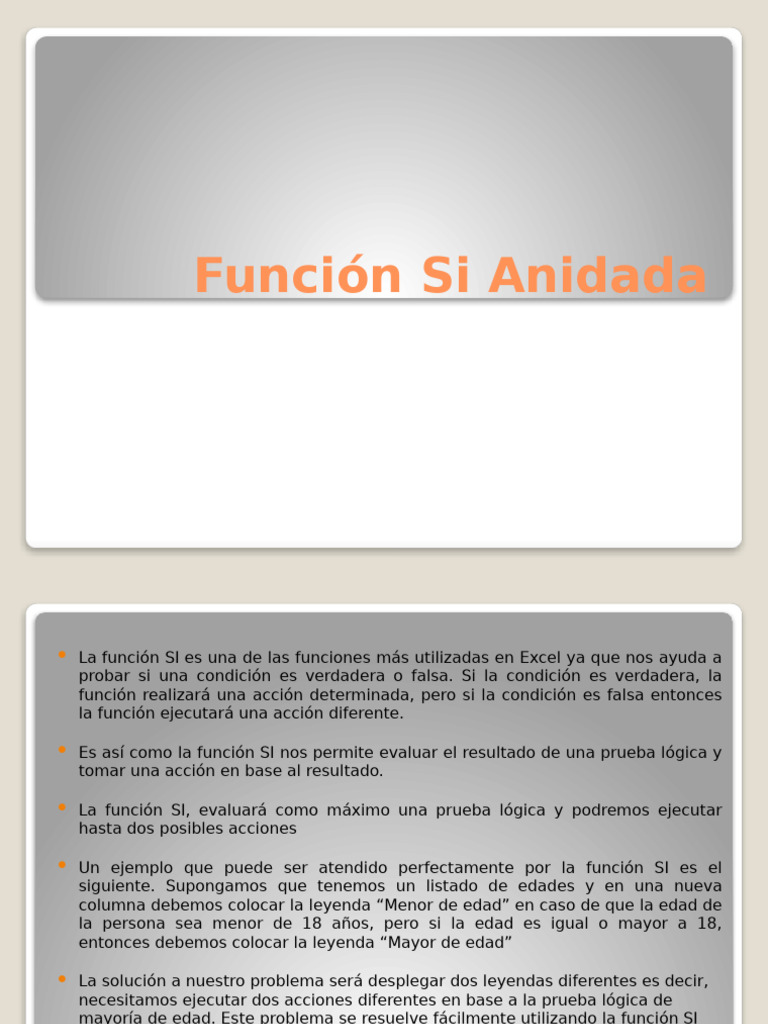 Función SI Anidada en Excel: Guía Práctica | PDF | Crecimiento personal ...