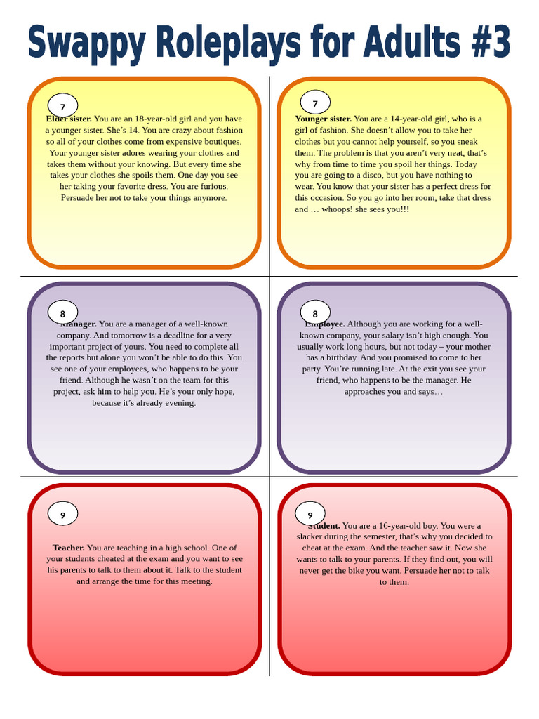 Swappy Roleplays For Adults 3 BW Version Included | PDF | Self ...
