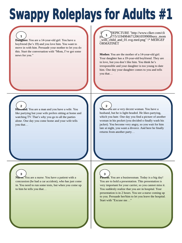 Role-Playing Family Scenarios Guide | PDF