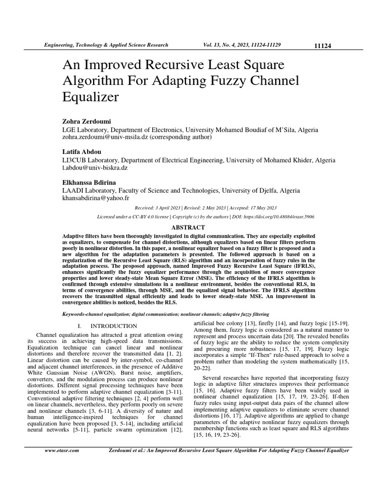 ETASR_5906 | PDF | Fuzzy Logic | Applied Mathematics
