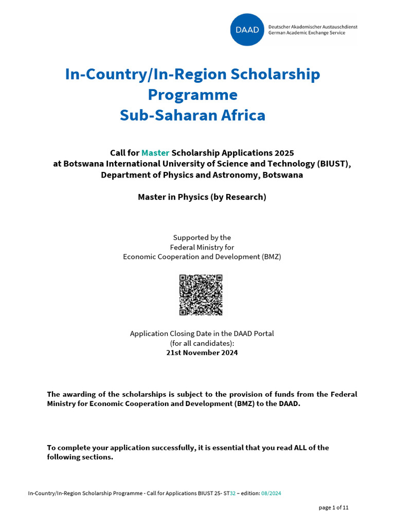 BIUST Physics Master's Scholarships 2025 | PDF | University | Insurance