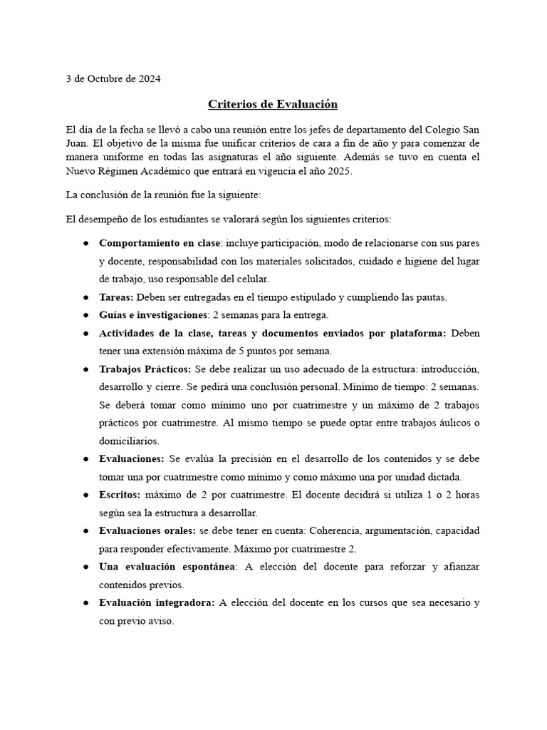 Criterios de Evaluacion | PDF | Evaluación