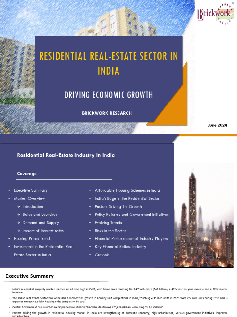 Residential Real Estate Sector in India-Jul2024 | PDF | Economies