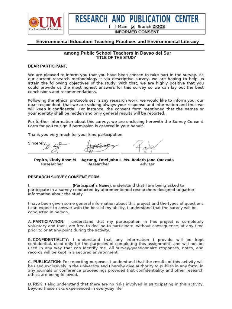 Informed Consent Form - Quanti (WITH E-SIGNATURE) | PDF