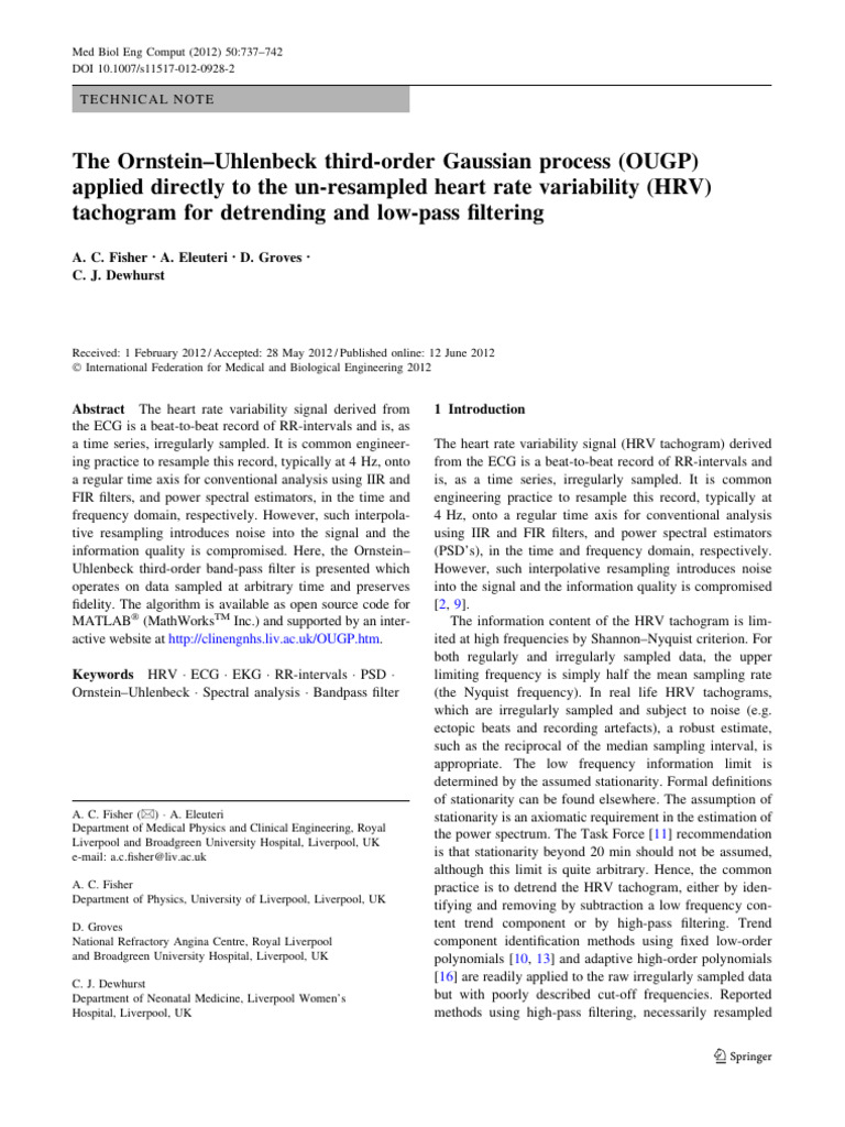 The Ornstein-Uhlenbeck Third-Order Gaussian Process (OUGP) Applied ...