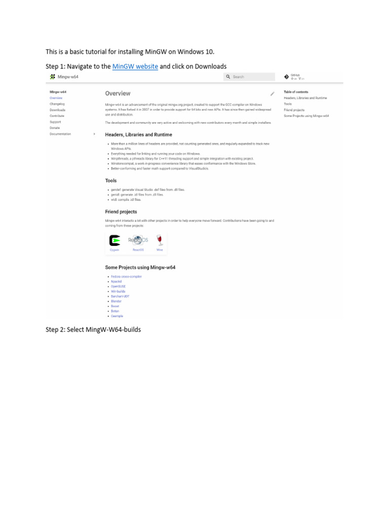 Windows 10 MinGW Install Tutorial | PDF | Computers