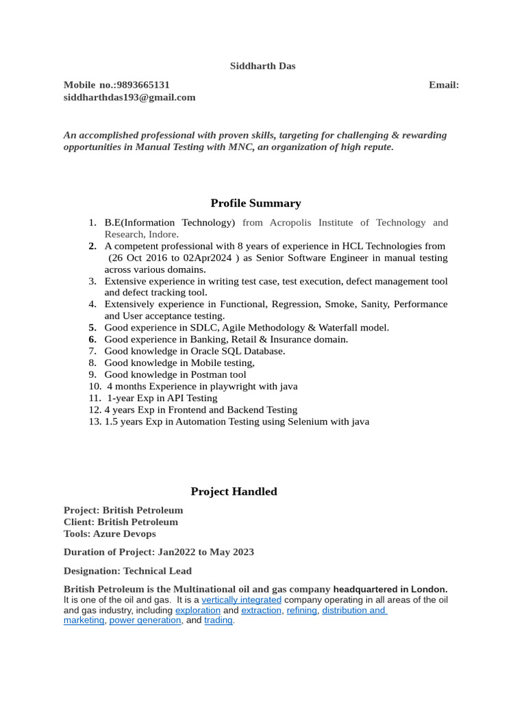 Siddharth Das - Resume - Docx 14-11-2024 | PDF | Computing ...