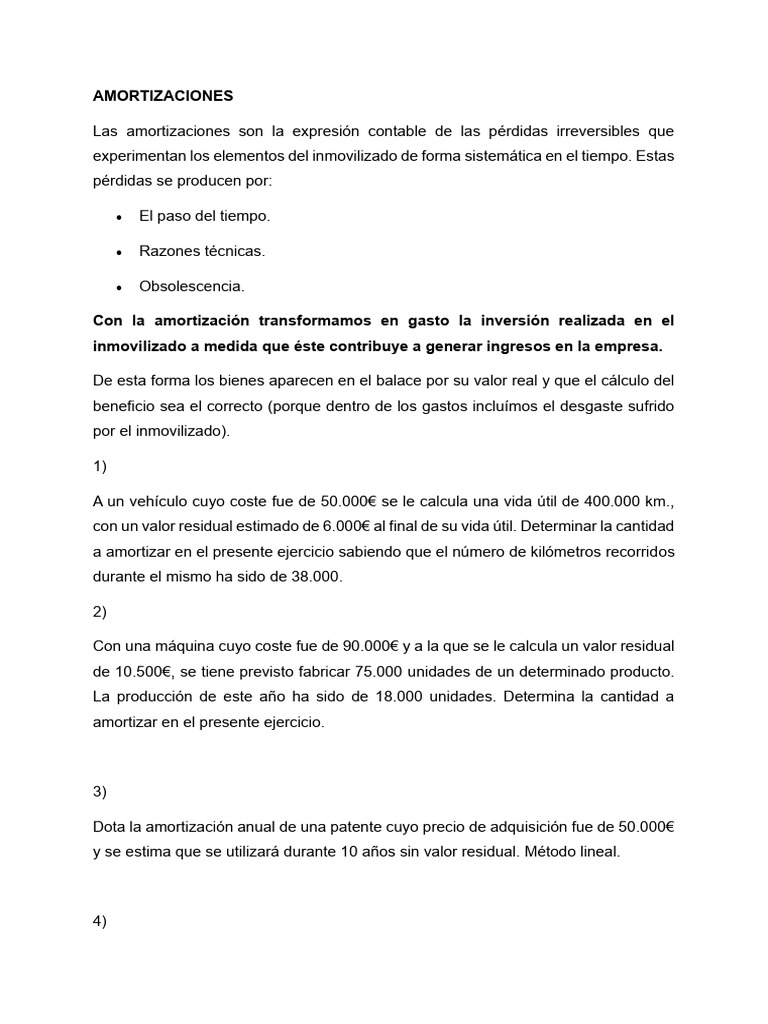 AMORTIZACIONES | PDF | Negocios económicos | Business