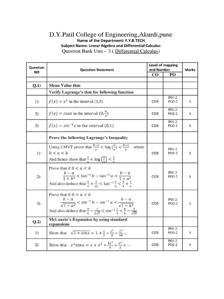 Question Bank LADC UNIT-3 | PDF