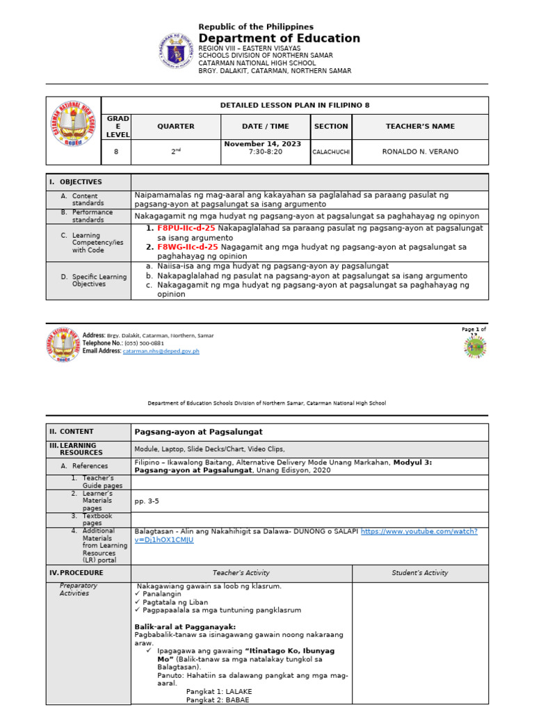CO2 4as Enhanced DETAILED Lesson Plan | PDF