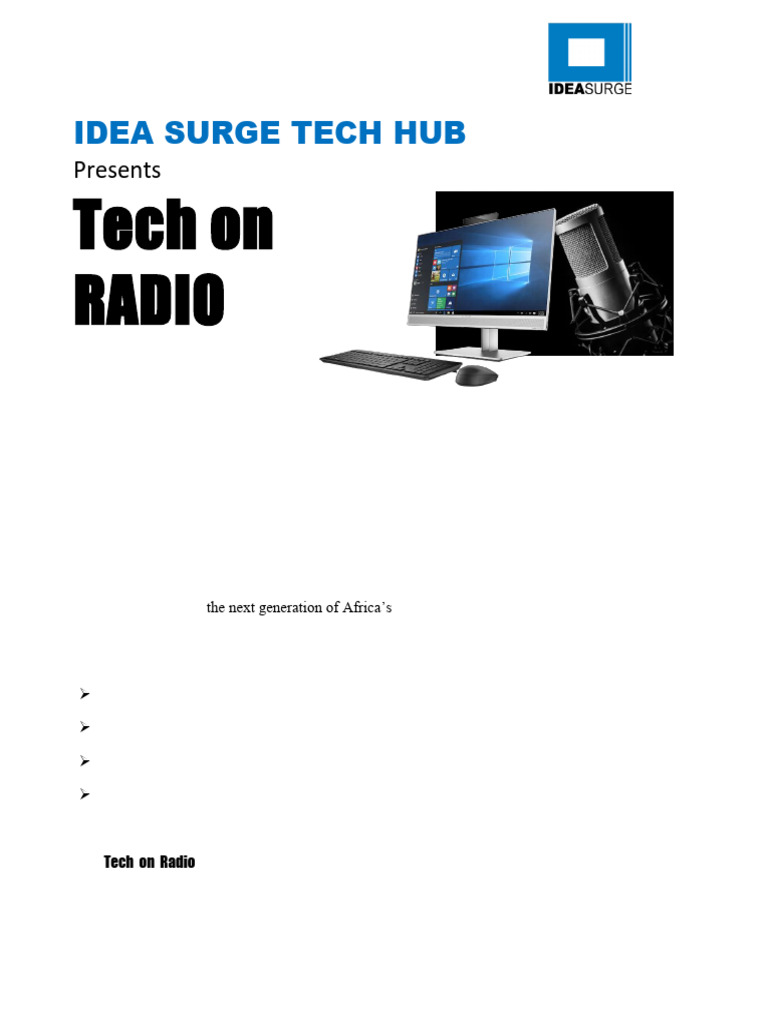 Synopsis Ideasurge Tech On Radio | PDF | Information And Communications ...
