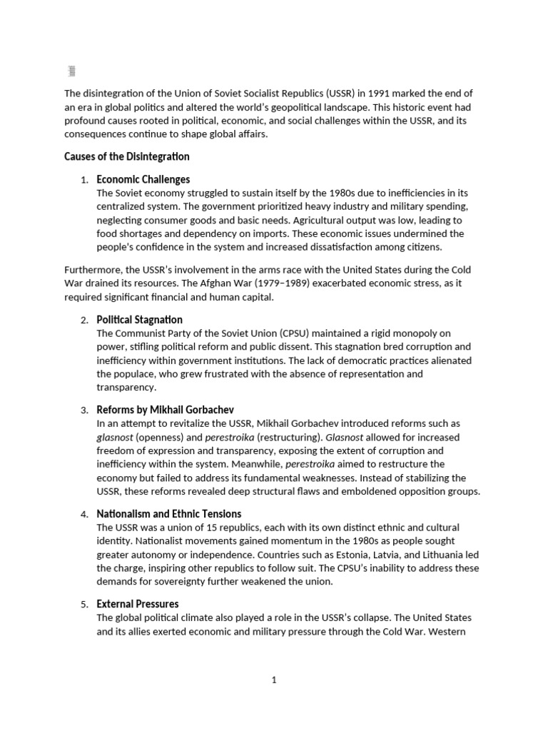 The Collapse of The Soviet Union | PDF | Utility | Soviet Union