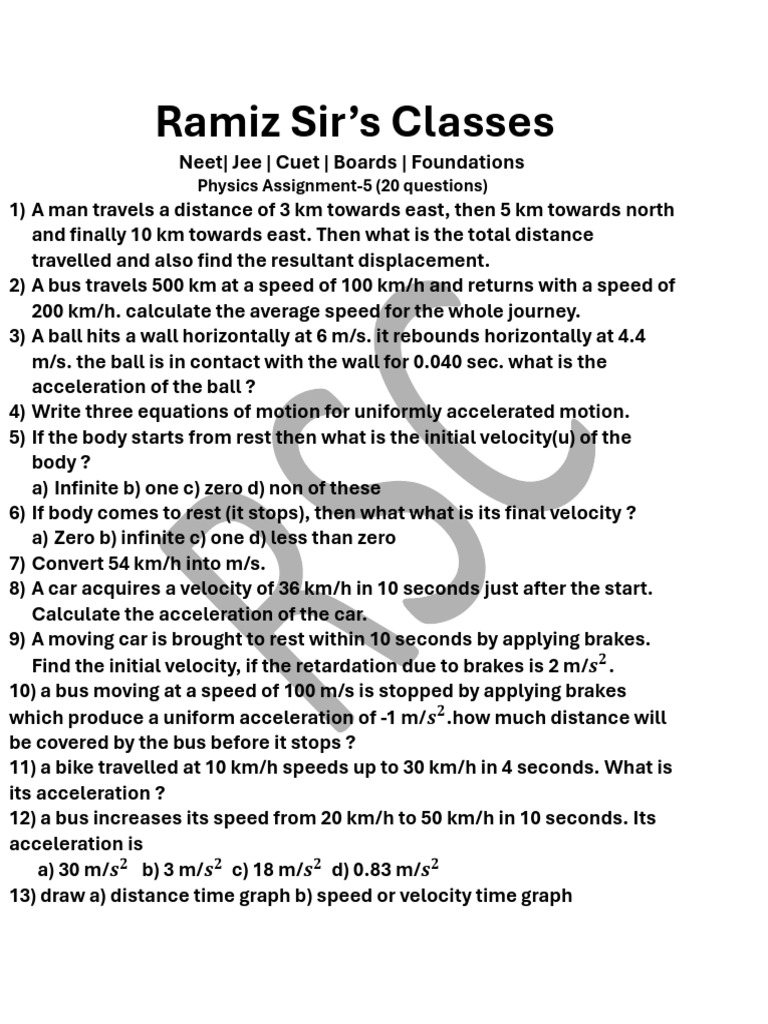 Physics Assignment 5 Pdf