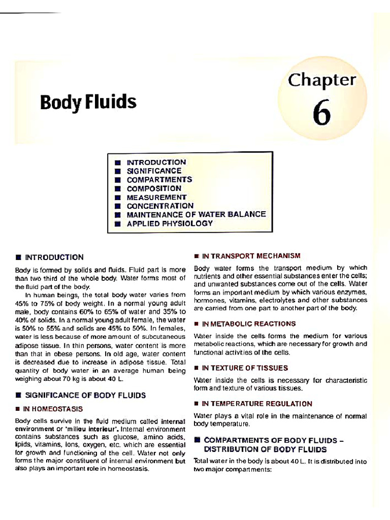 Body Fluids | PDF