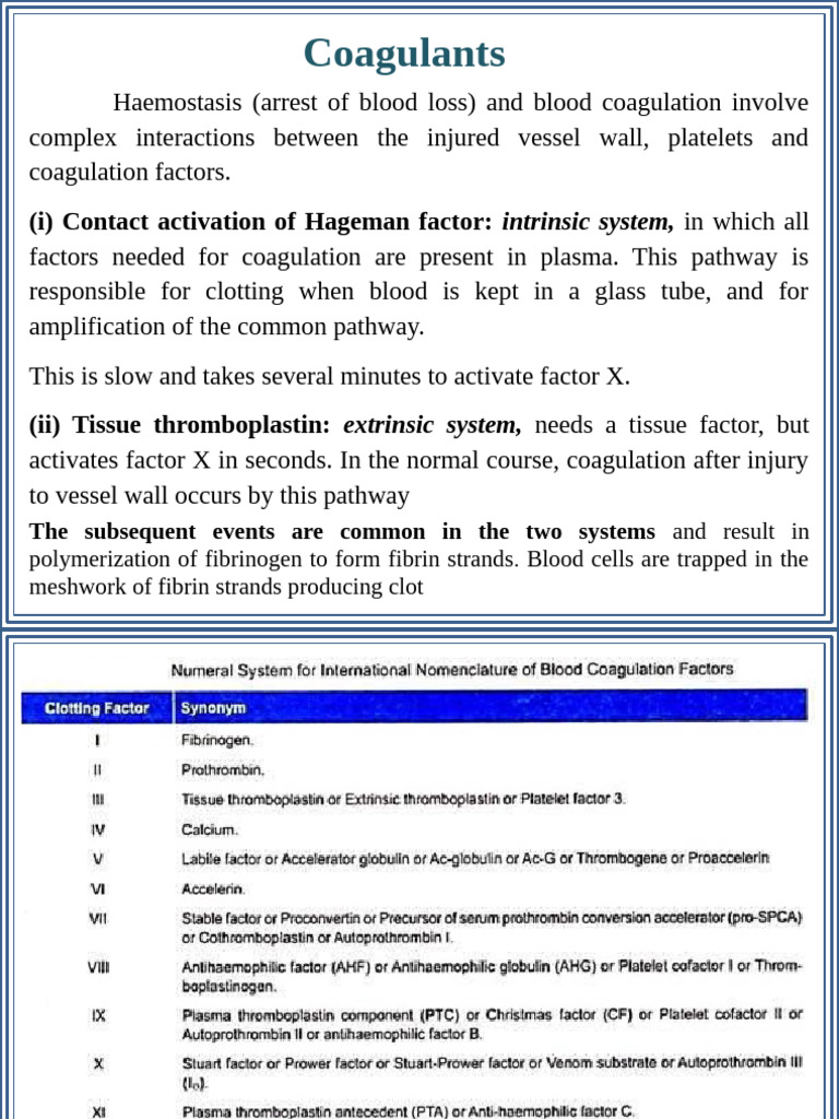 Anticoagulants | PDF | Coagulation | Thrombosis