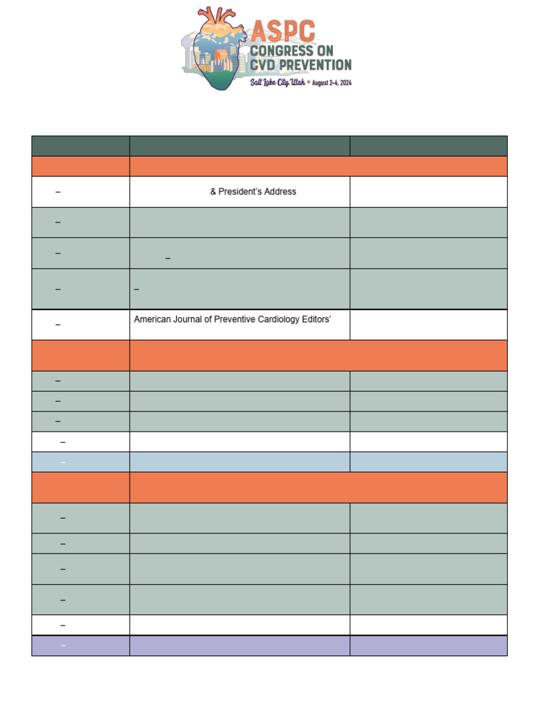 ASPC 2024 Congress On CVD Prevention Program Agenda v12 20240613 | PDF ...