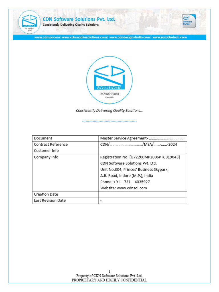 MSA - CDN Solutions Group - Sample | PDF | Legal Liability | Civil Law ...