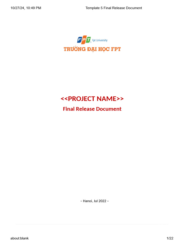 Template 5 Final Release Document | PDF | Data Management | Information ...