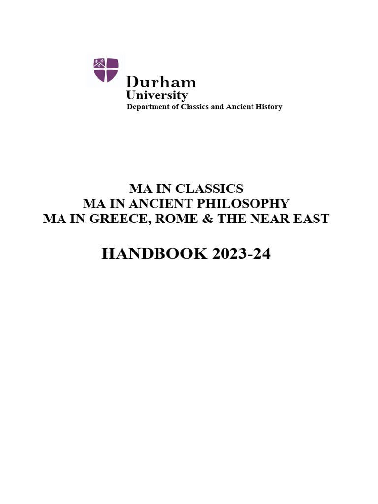 MA Student Handbook 2023-24 (EndSeptVersion) | PDF | Knowledge | Thesis