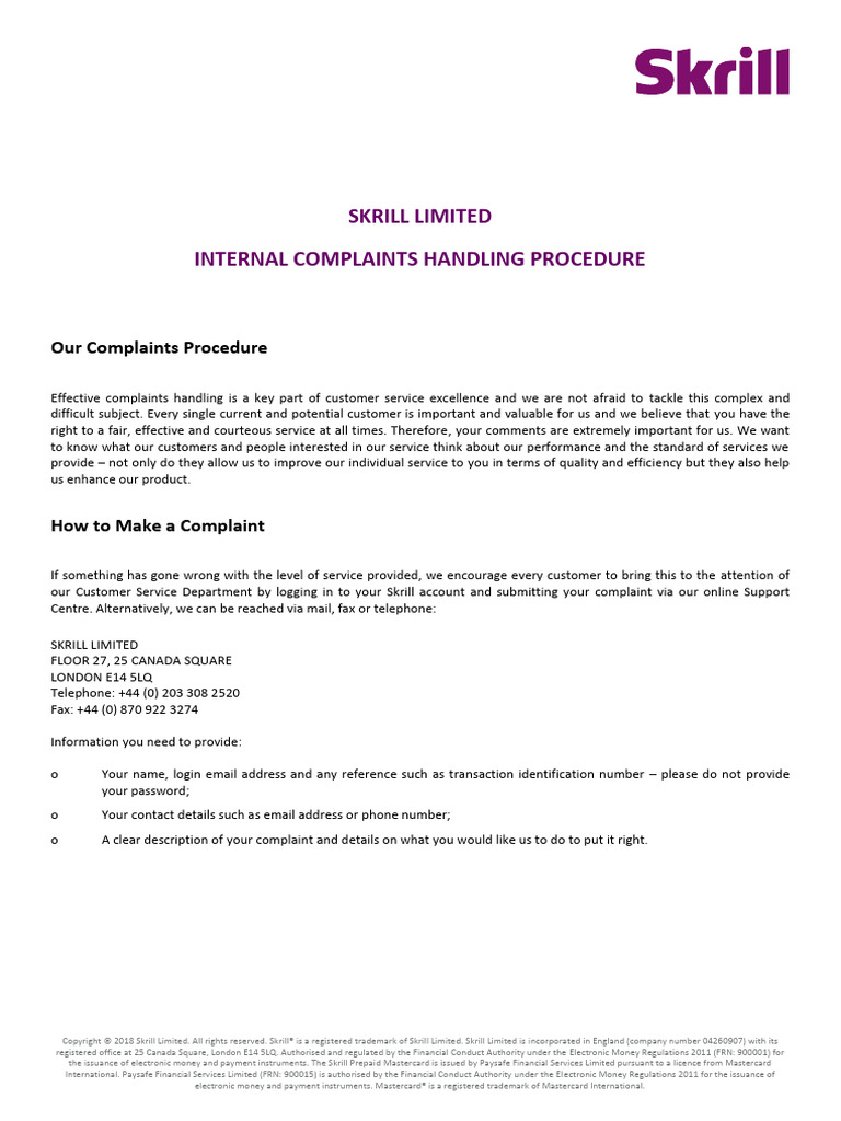 Complaints Handling Procedure | PDF | Finance & Money Management