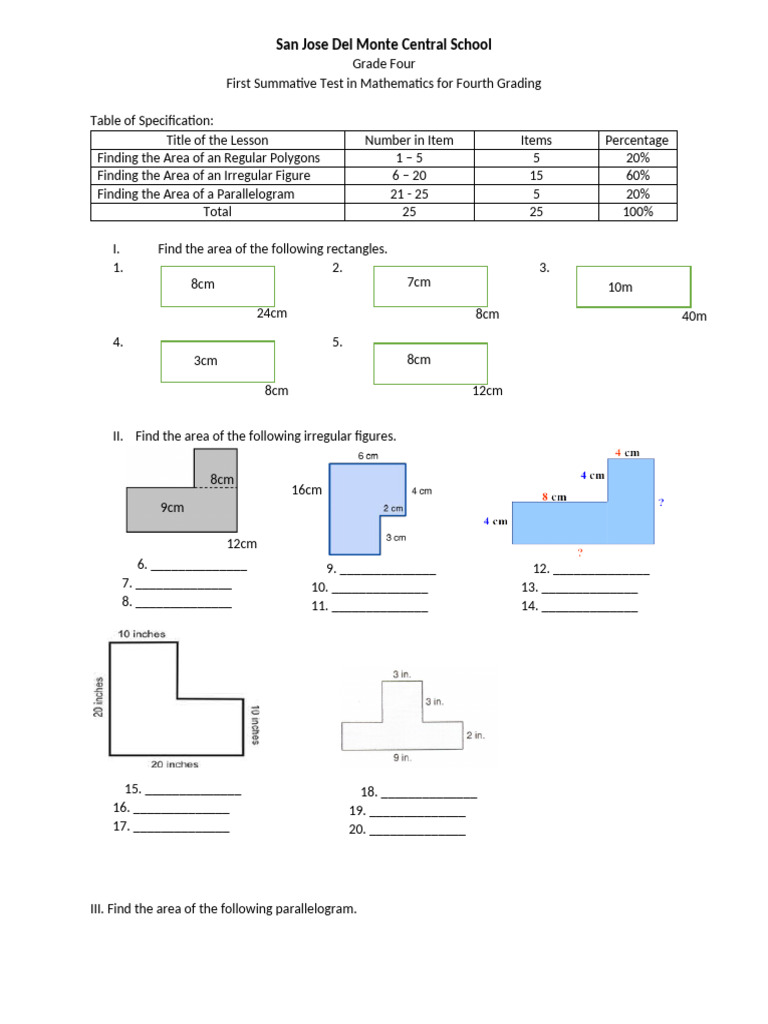 1st Summ 4th Grading | PDF