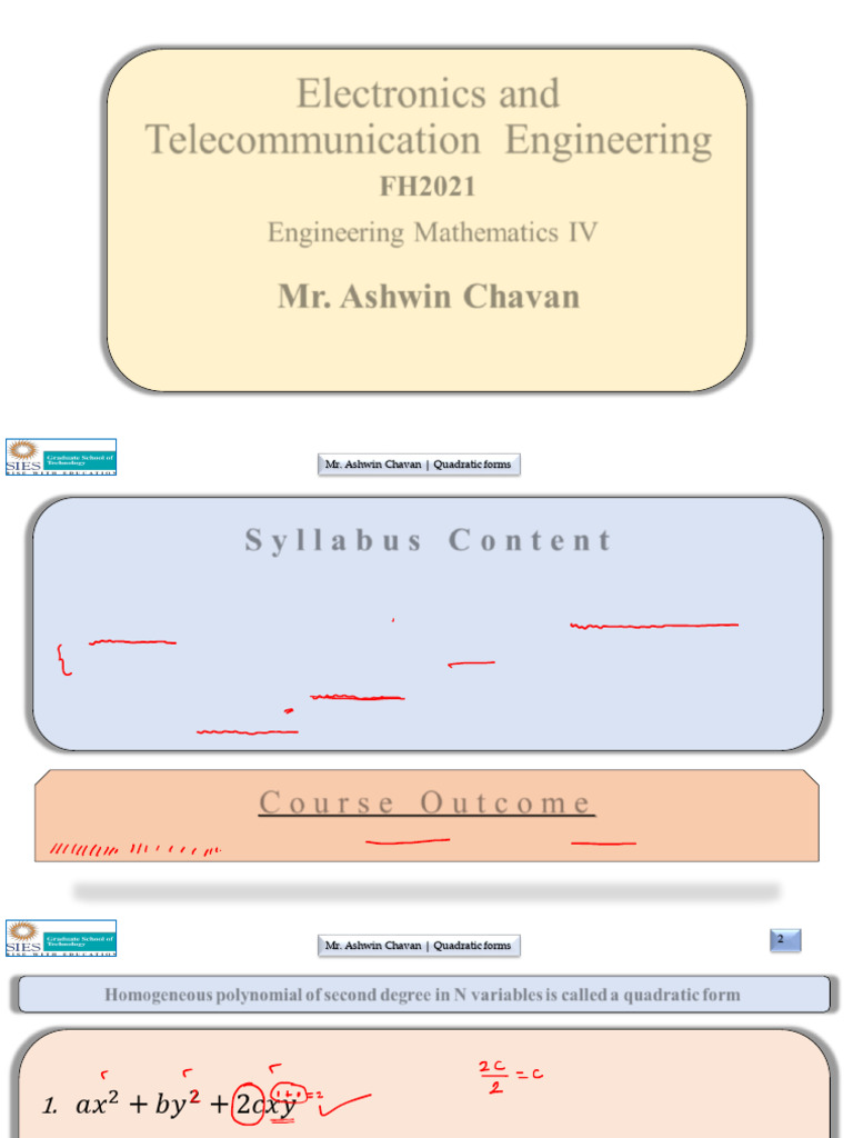 Linear Algebra - Quadratic Forms | PDF | Matrix (Mathematics ...