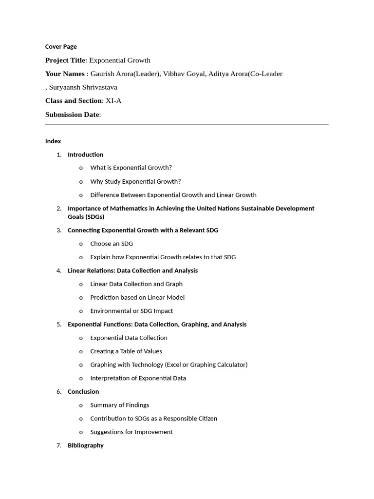 Maths_Project[1] | PDF | Climate Change | Exponential Function
