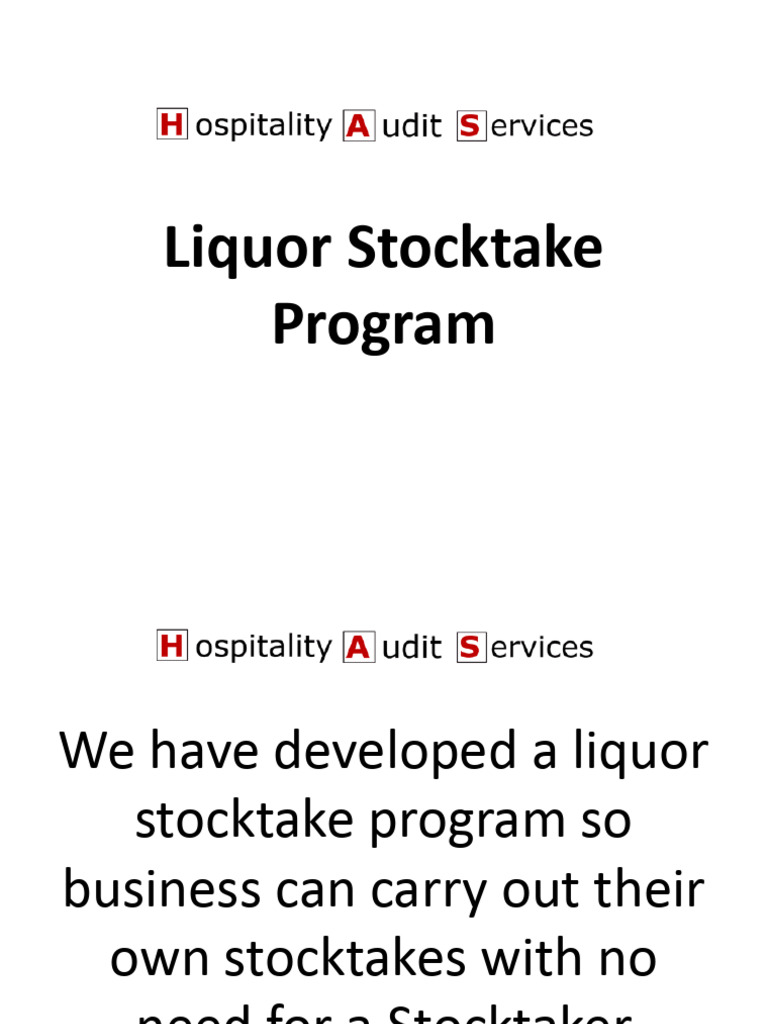 Liquor Stocktake Program Overview | PDF | Business