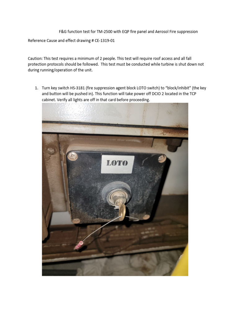 Gen 8 Fire and Gas Test Procedure | PDF | Switch | Electrical Engineering