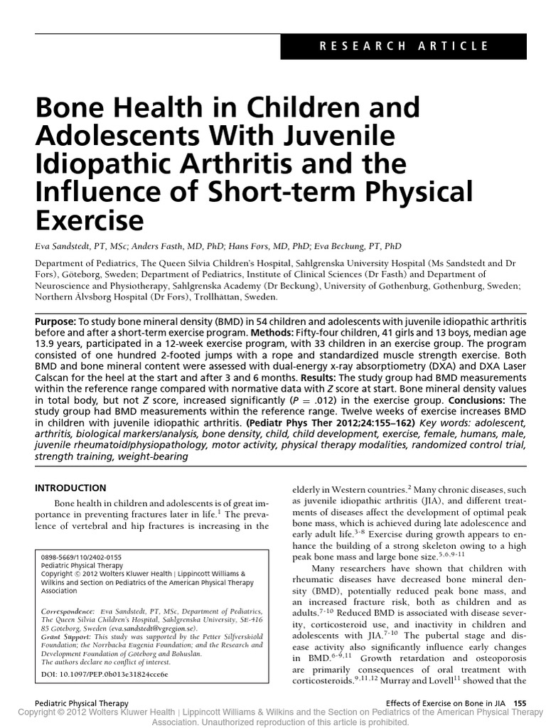 Bone Health in Children and Adolescents With Juvenile Idiopathic ...