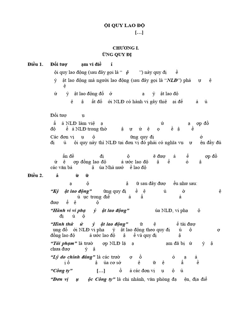 Noi Quy Lao Dong | PDF