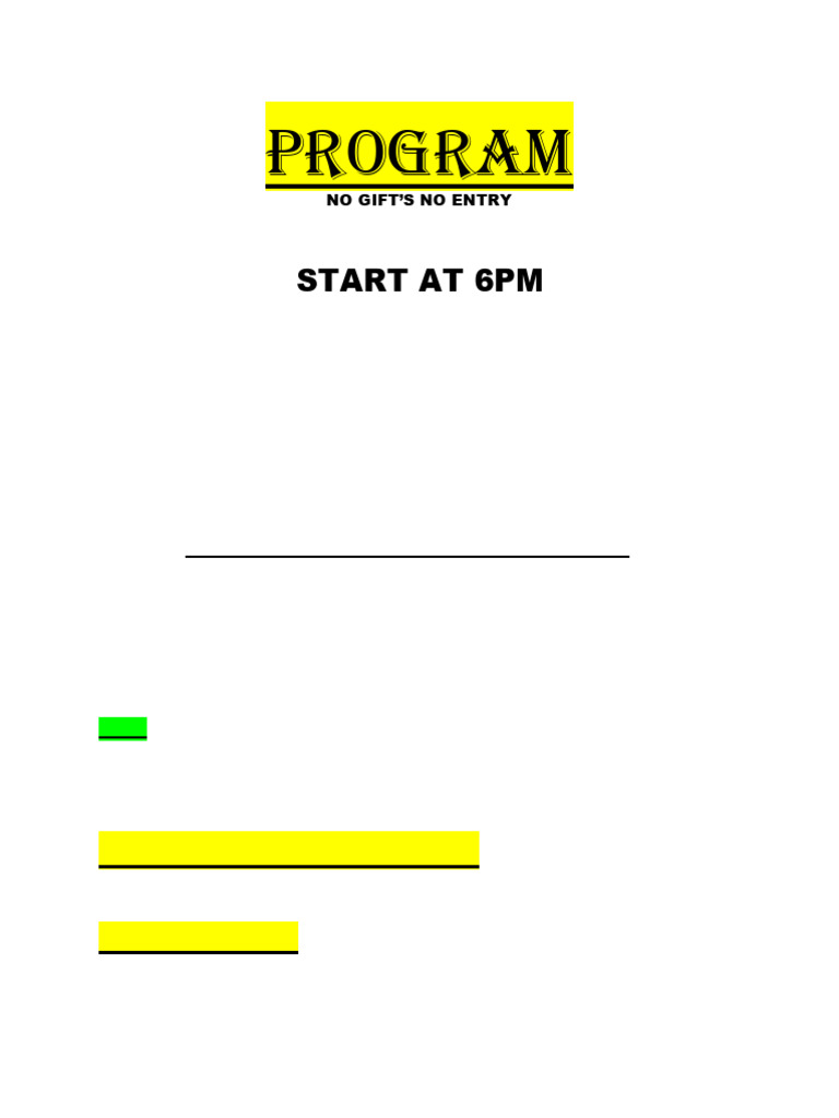 60th Birthday Party Program | PDF