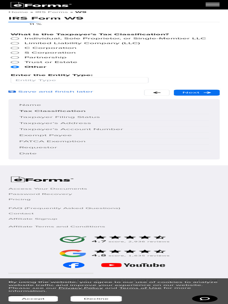 Free IRS Form W9 (2024) - PDF - EForms | PDF