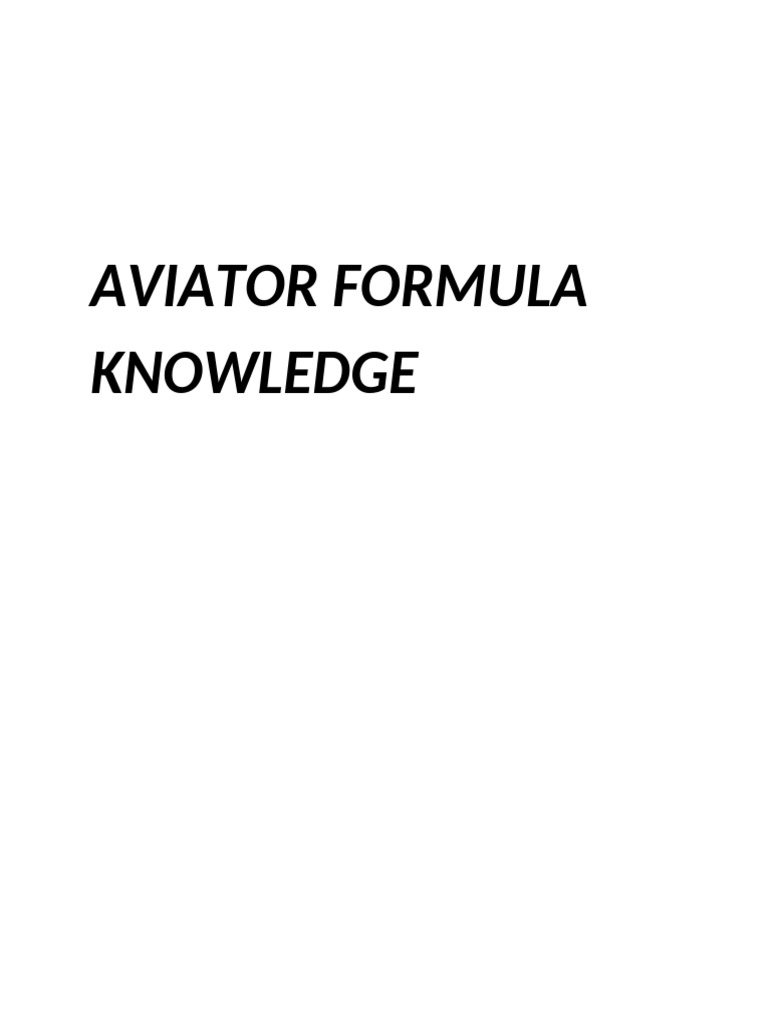 Aviator Formula-Wps Office | PDF | Games & Activities