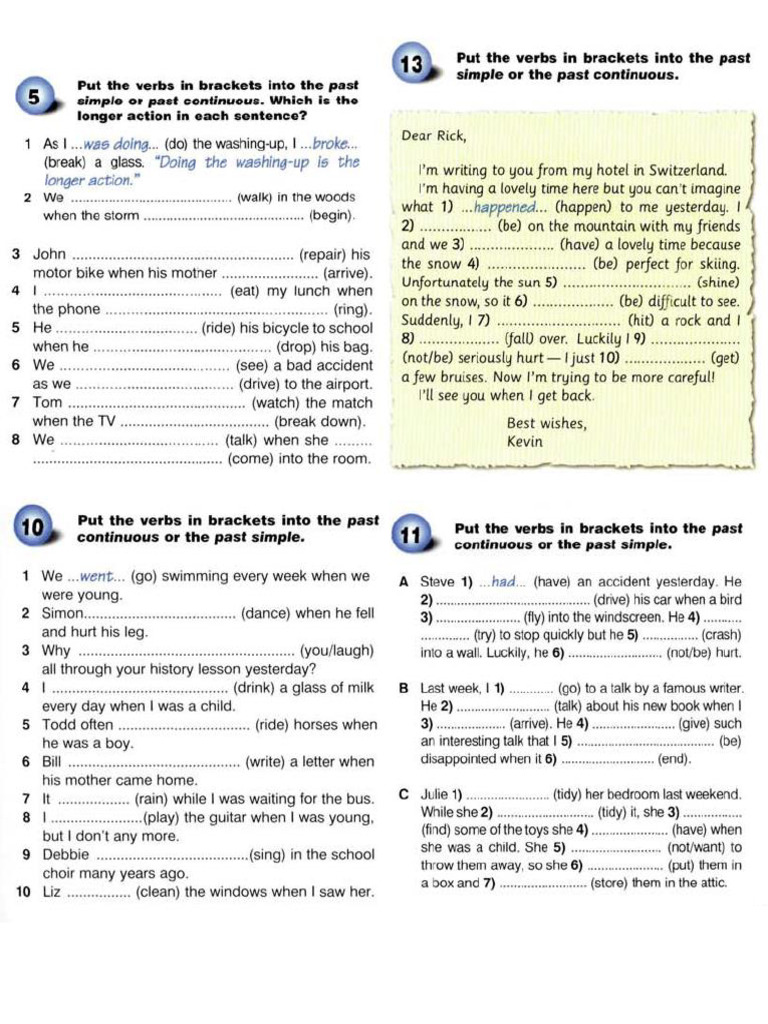 Past Simple-Cont-2 A2 | PDF