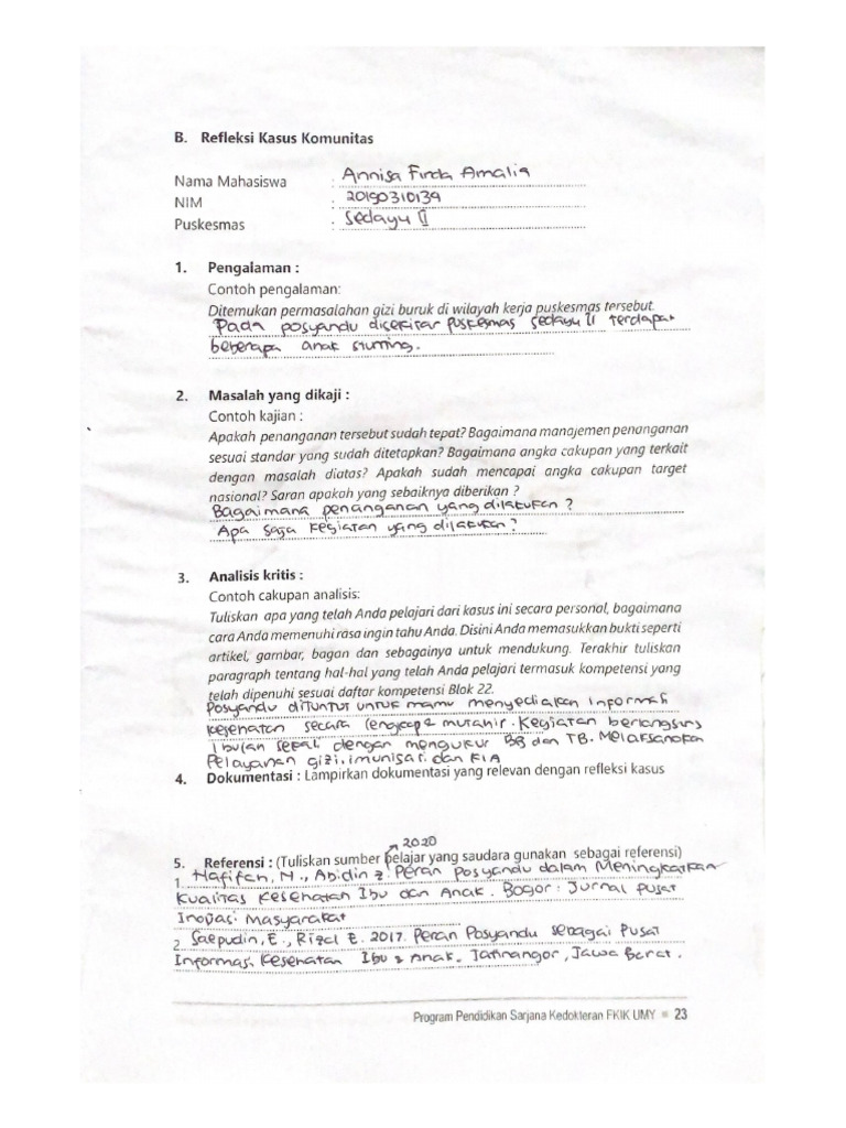 B. Refleksi Kasus Komunitas | PDF