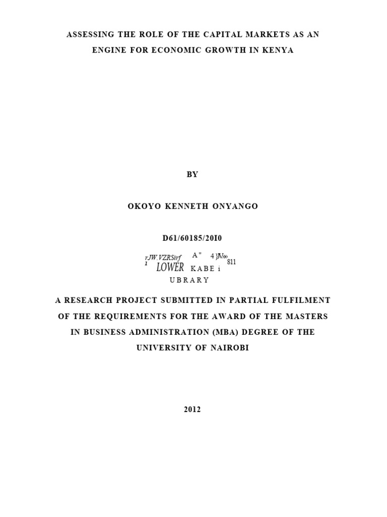 Okoyo - Assessing The Role of The Capital Markets As An Engine For ...