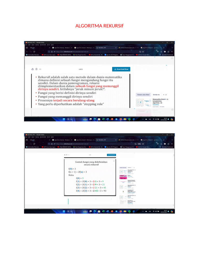 ALGORITMA REKURSIf | PDF