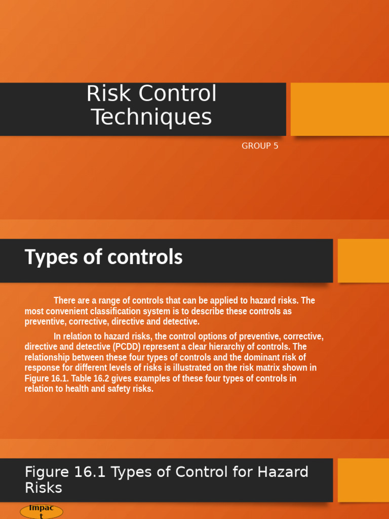Risk Control Techniques | PDF | Risk | Occupational Safety And Health