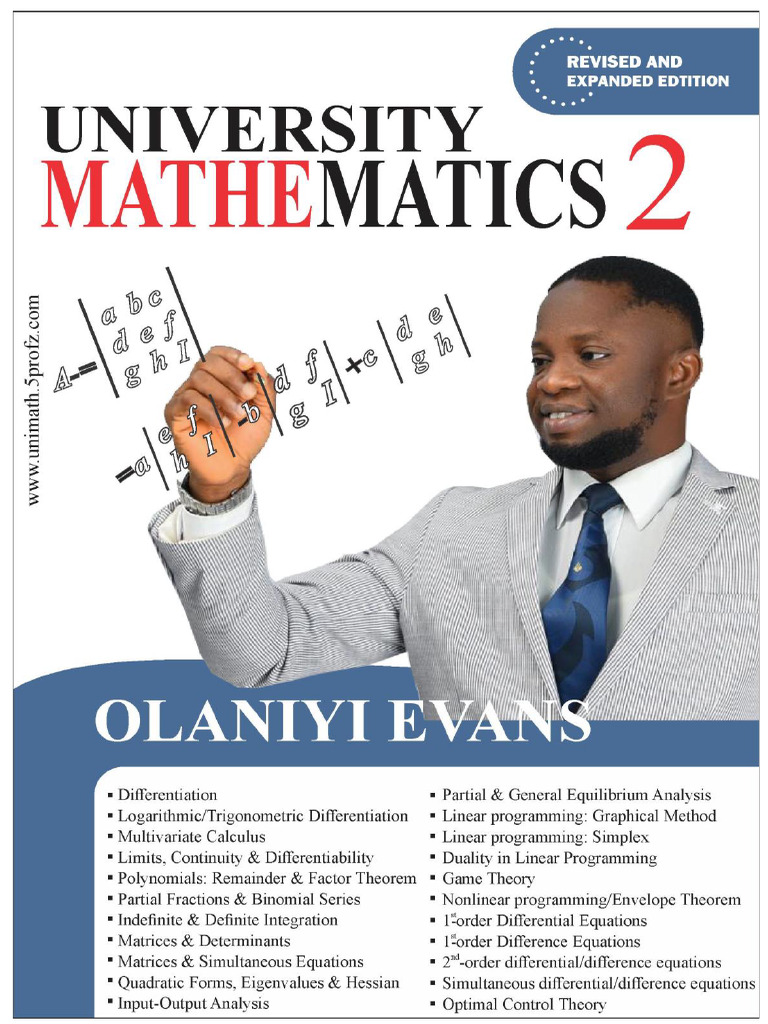 University Mathematics II - Olaniyi Evans (2024) | PDF | Matrix ...