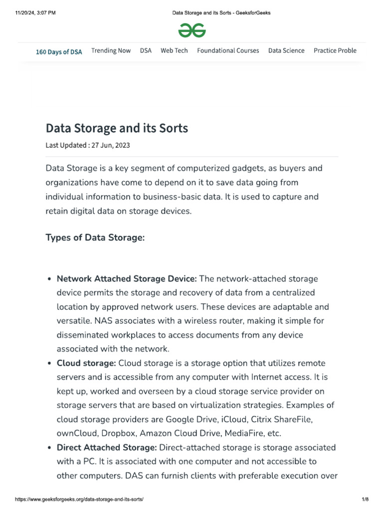 Data Storage | PDF