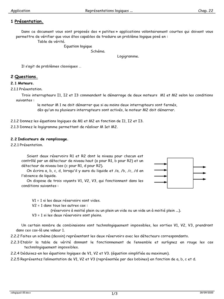 Applications Logiques Pratiques | PDF | Capteur