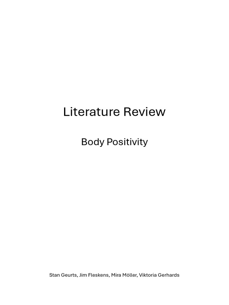 Literature Review - Body Positivity | PDF | Brand | Body Image