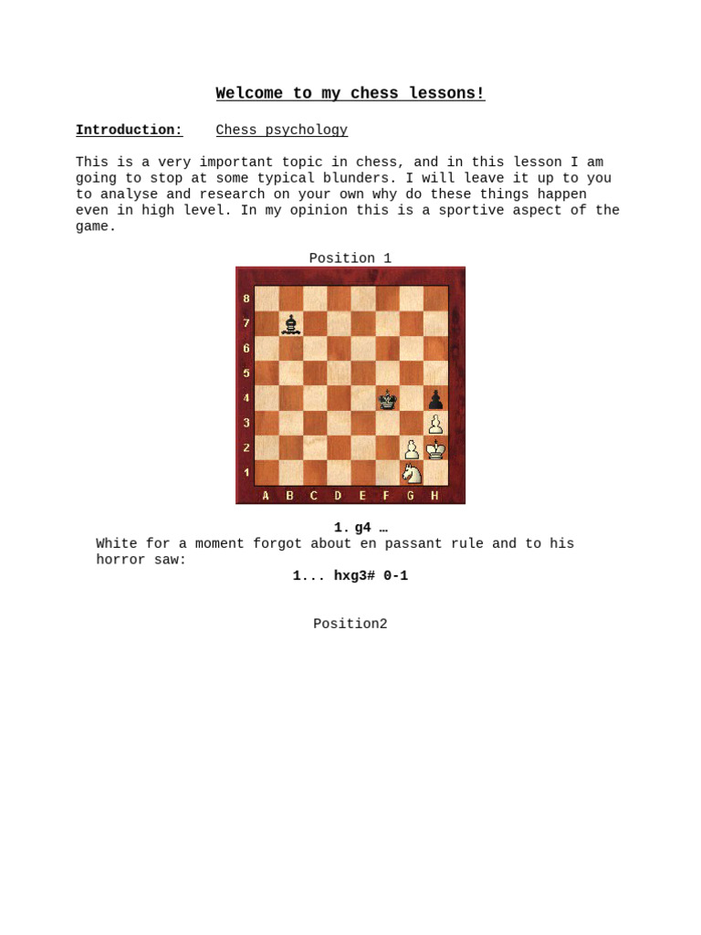 Common Chess Blunders Explained | PDF | Traditional Games | Competitive ...
