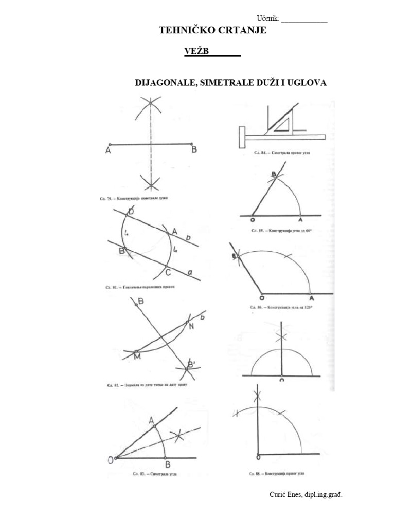 Vezba 3 Osnovne Geometrijske Konstrukcije | PDF