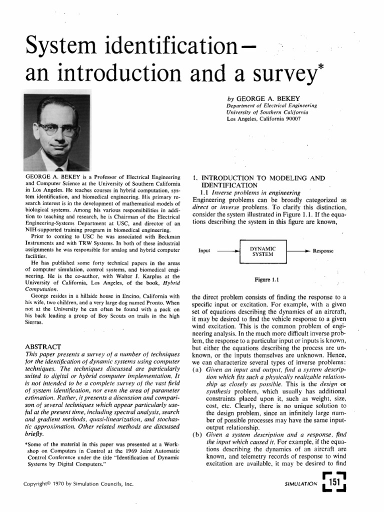 Identification-: System Survey | PDF | Equations | System