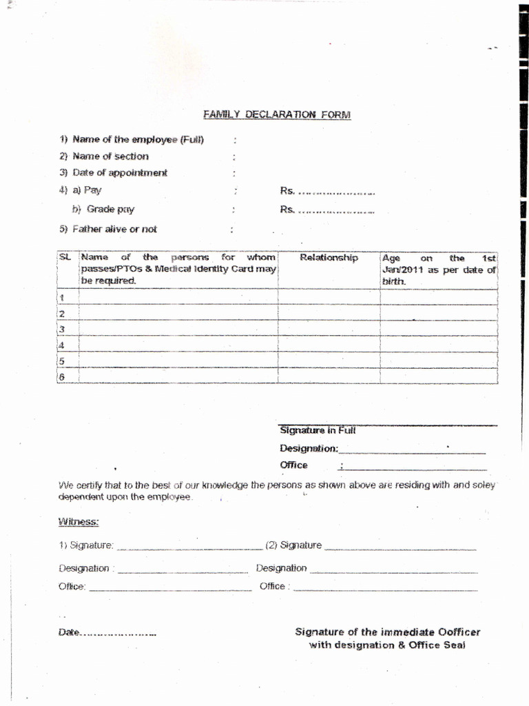 Family Declaration - Kishore Ranjan Das | PDF