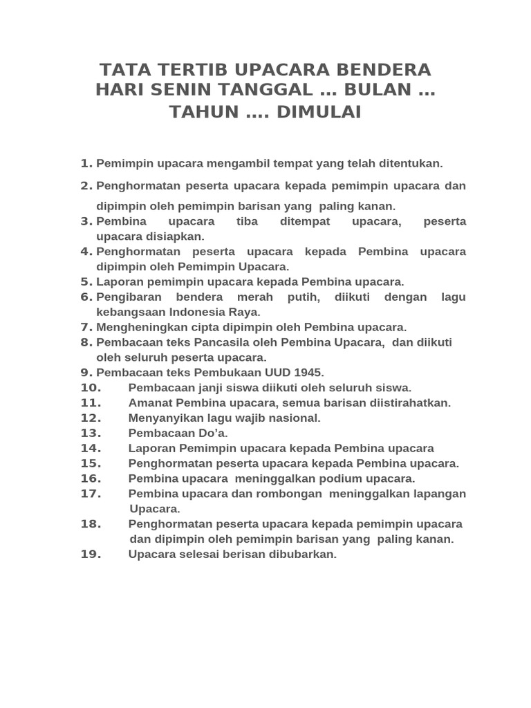 Tata Tertib Upacara Bendera | PDF | Perjalanan | Seni
