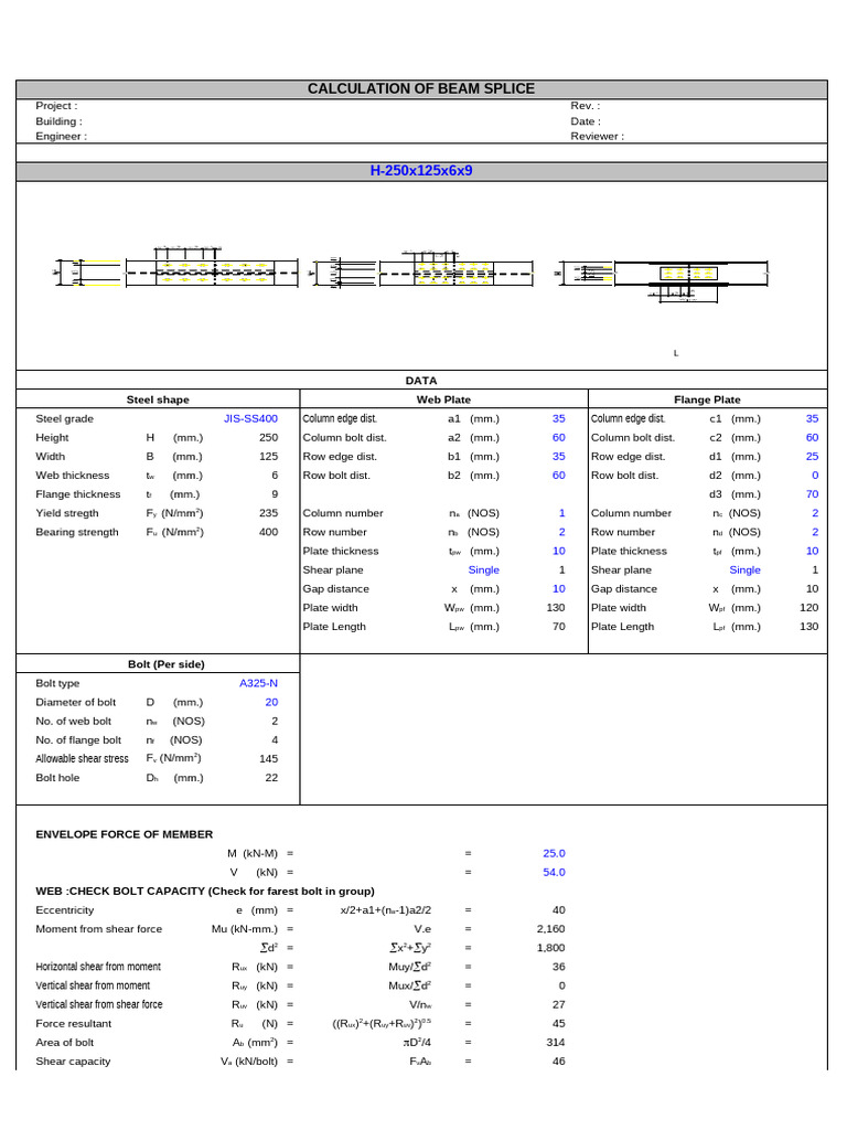 Beam Splice Calculation Overview | PDF | Strength Of Materials | Beam ...